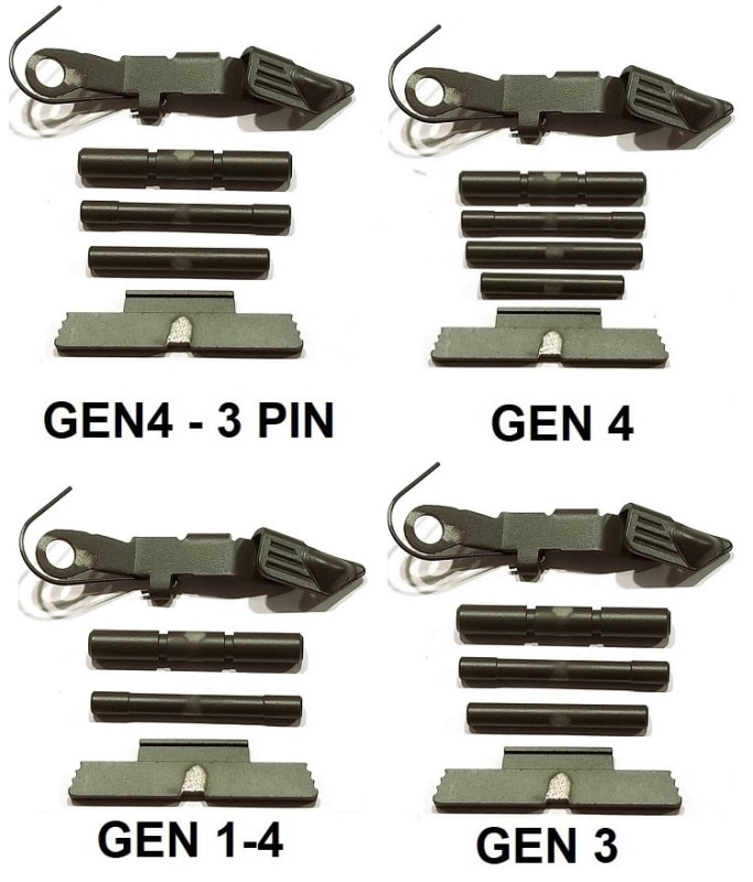 GoTo SPORTS GEAR OD GREEN EXTENDED CONTROLS KIT FOR GLOCK GENERATION 1,2,3, AND 4 CUSTOM COATED ...