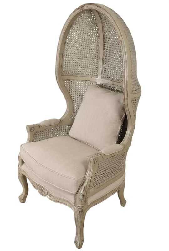 Ballon Chair Continental Balloon Chair PM in Parchment and Beige Linen ...