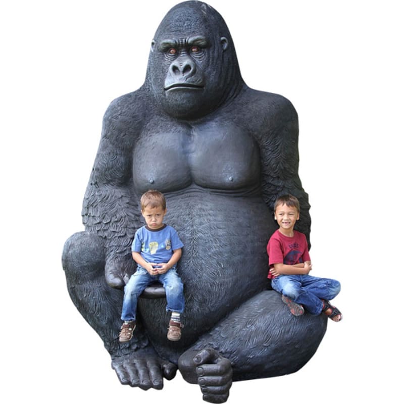 Jumbo Back Gorilla in Hand-Painted Silver and Black by AFD Home - AFD ...