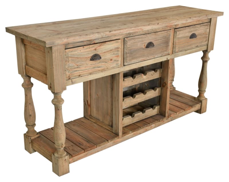 Farmhouse Wine Rack Console Table in Natural Finish by AFD Home - AFD ...
