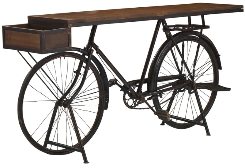 Mountain Blacksmith Bicycle Vintage Console Bar in Black and Brown by ...