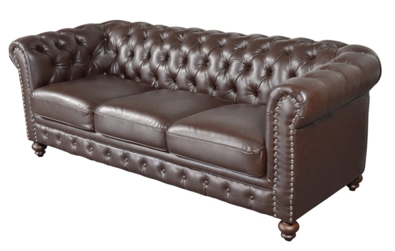 Classic Chesterfield Sofa in Brown Fabric by AFD Home - AFD-12014099