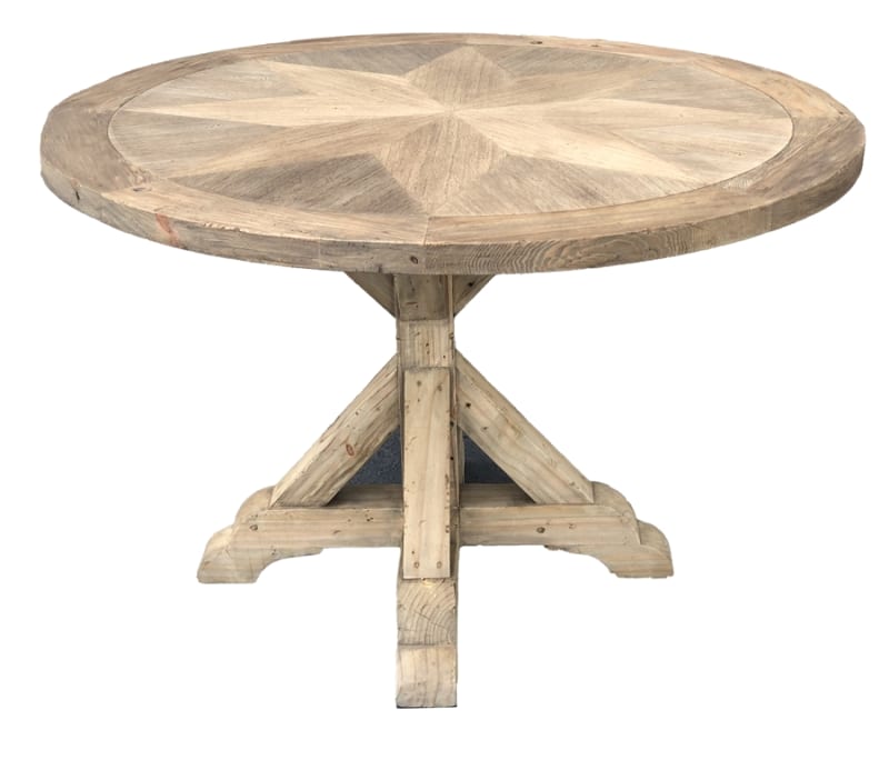 Farmhouse Diamond Round Dining Table in Wood Finish by AFD Home - AFD ...