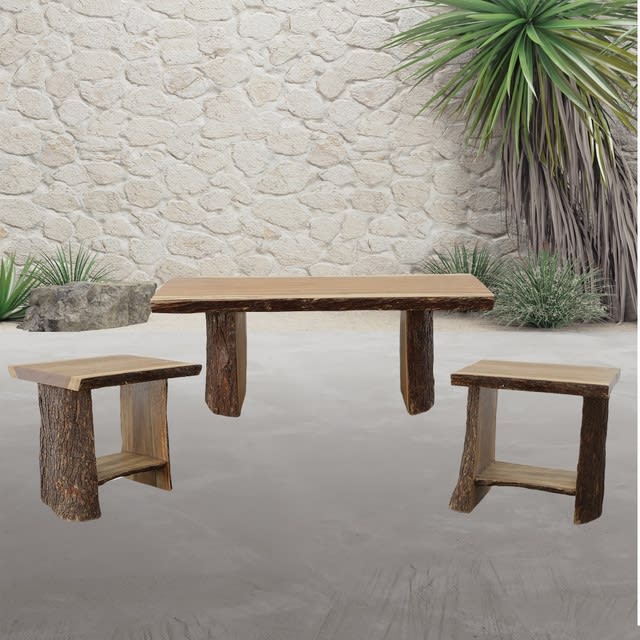 Mountain Studio 3 Piece Timberline Coffee Table Set with Original Bark ...