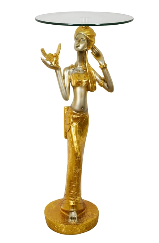 Golden Lady Pedestal Table in Gold and Bronze Finish by AFD Home - AFD ...