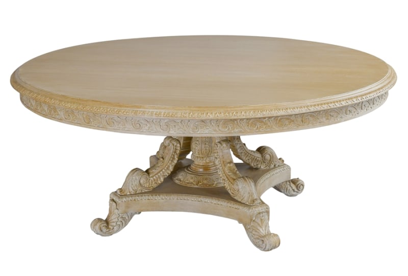 Anglia Pedestal Round Dining Table in Beachstone Finish by AFD Home ...