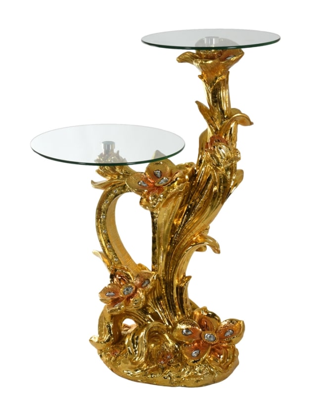 Golden Flower Accent Table in Gold Finish by AFD Home - AFD-12024718