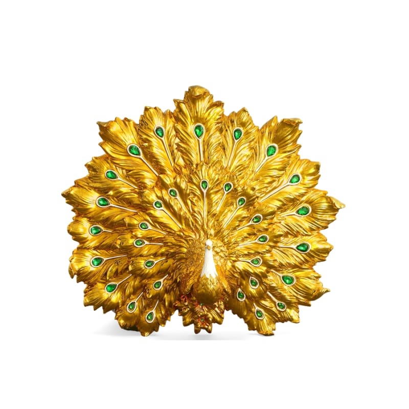Emerald Peacock Wall Decor in Green and Gold Finish by AFD Home - AFD ...