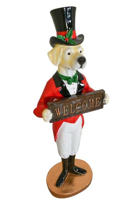 Holiday Dogman Welcome Sign in Hand-Painted Multicolored Finish by AFD ...