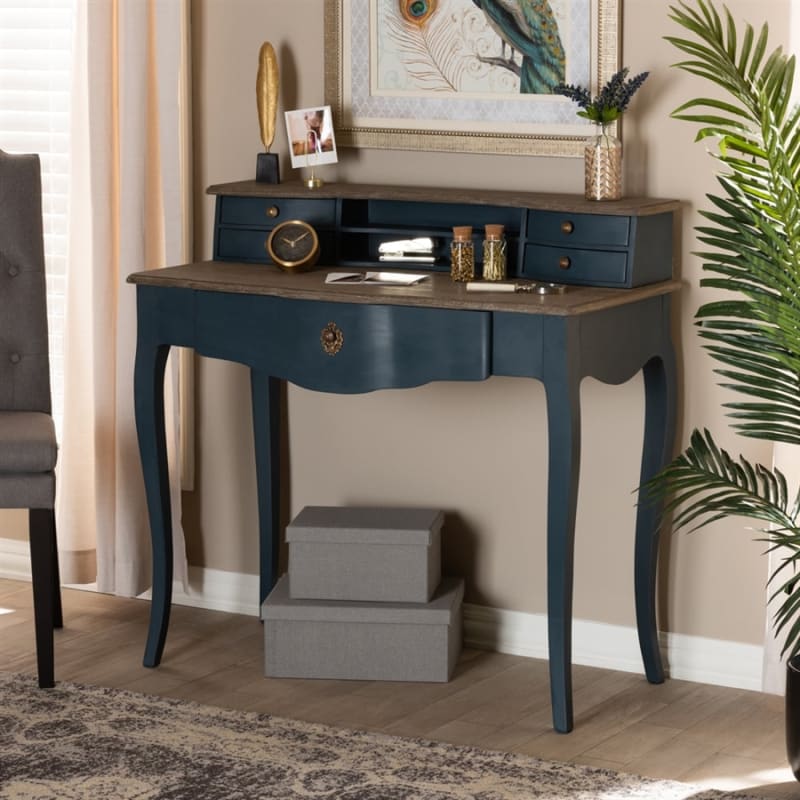 Celestine French Provincial Blue Spruce Wood Accent Writing Desk by ...