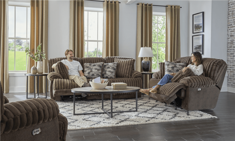 Hollifield 2 Piece Power Reclining Set in Chocolate Fabric by Catnapper ...