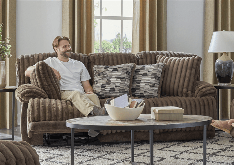 Hollifield Power Reclining Sofa in Chocolate Fabric by Catnapper - 61081