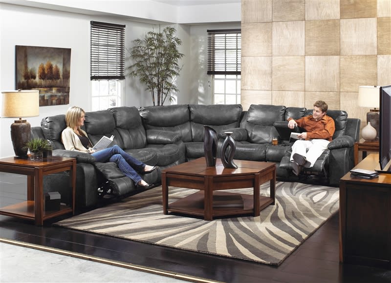 Catalina 3 Piece POWER Leather Reclining Sectional by Catnapper - 6431-3
