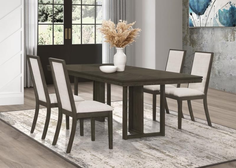 Kelly 5 Piece Dining Set in Dark Grey Finish by Coaster - 107961-5