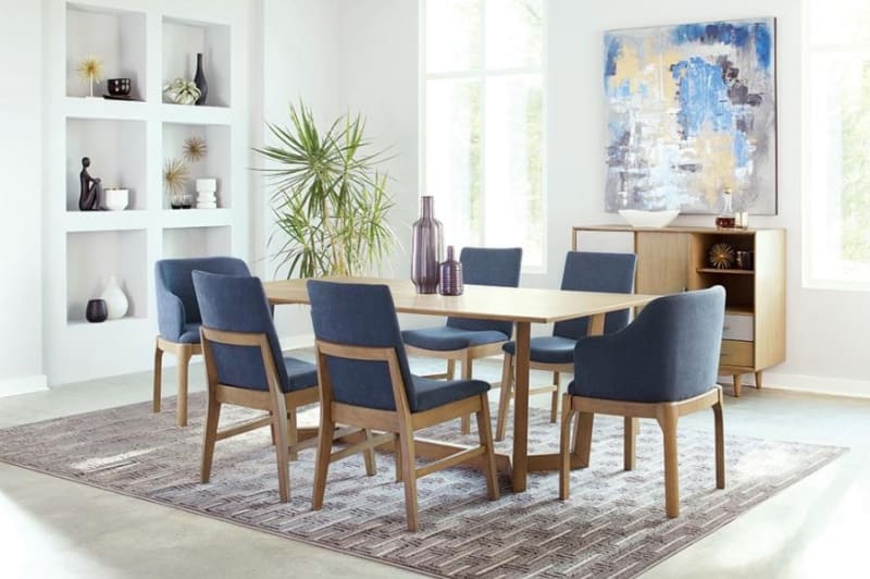Artas 7 Piece Dining Set in Grey Oak Finish by Coaster - 109591-7