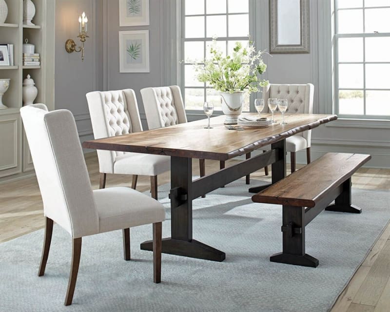 Bexley 5 Piece Dining Set in Natural Honey Finish by Coaster - 110331