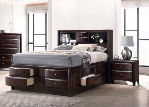 Phoenix Storage Bookcase Bed in Rich Deep Cappuccino Finish by Coaster ...