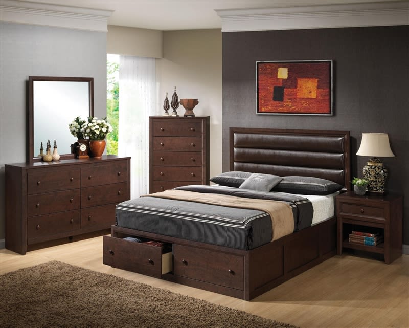 Remington 6 Pc Bedroom Set in Cherry Finish by Coaster - 202311