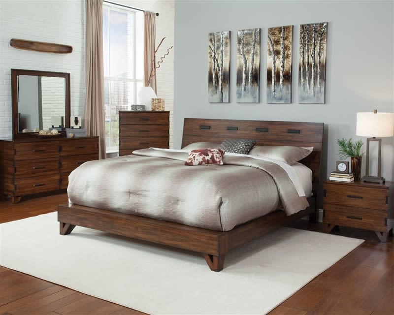 Yorkshire 6 Piece Bedroom Set in Dark Amber and Coffee Bean Finish by ...