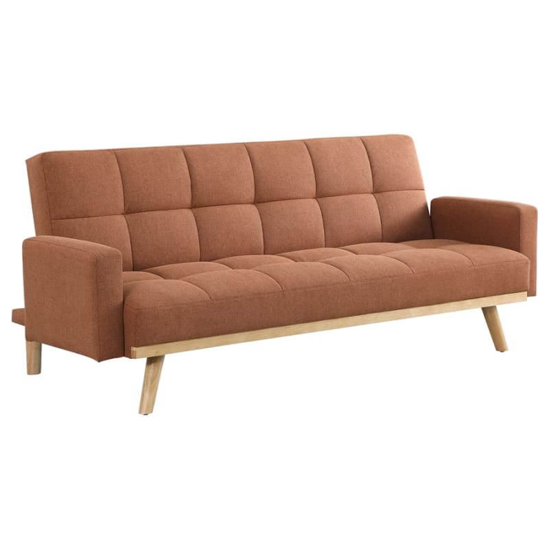 Kourtney Upholstered Tufted Convertible Sofa Bed in Terracotta and ...