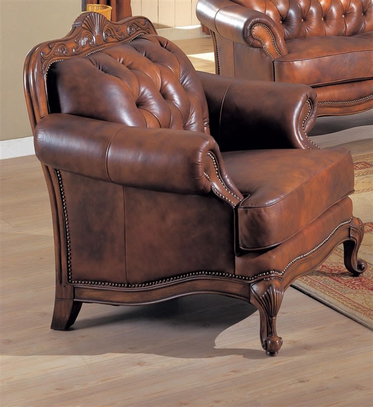 Victoria Leather Chair by Coaster - 500683