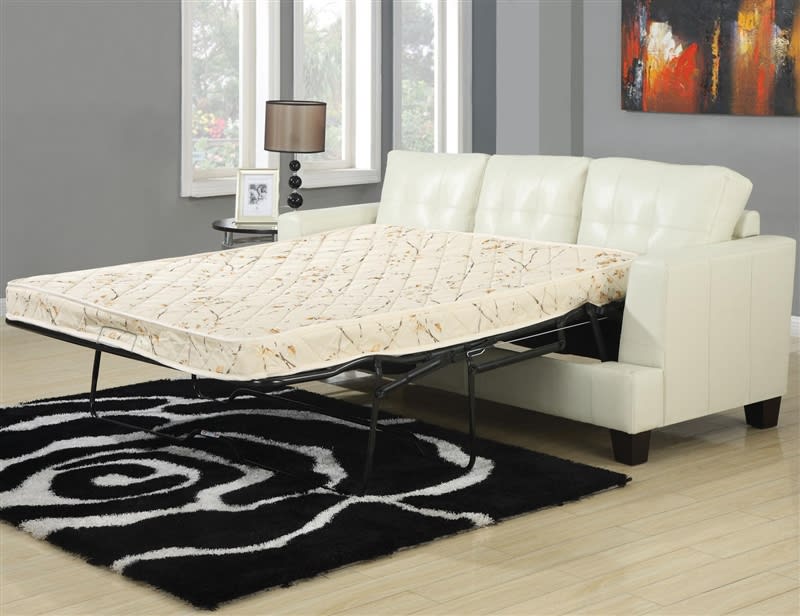 Samuel Sofa Sleeper in Cream Leather by Coaster - 501690