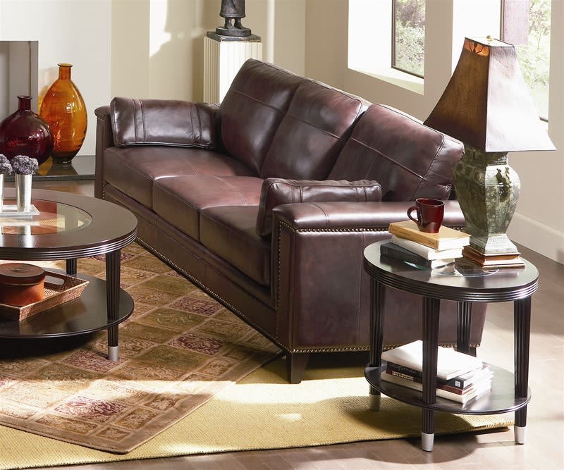 Gallagher Sofa in 100% Top Grain Brown Leather by Coaster - 502441