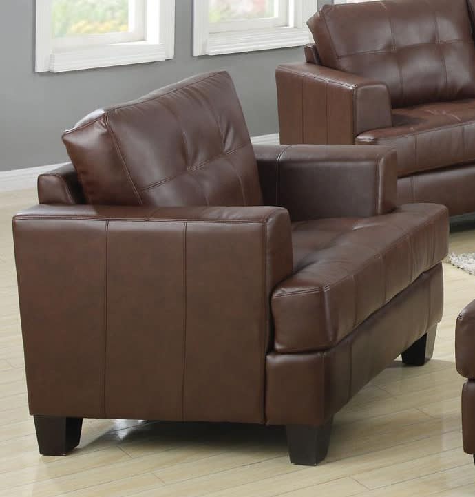 Samuel Chair in Dark Brown Leather by Coaster - 504073