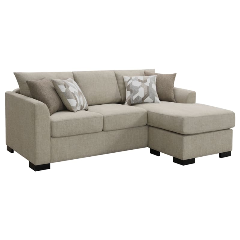 Storey Upholstered Sleeper Sectional Chaise Sofa in Camel and Black by ...