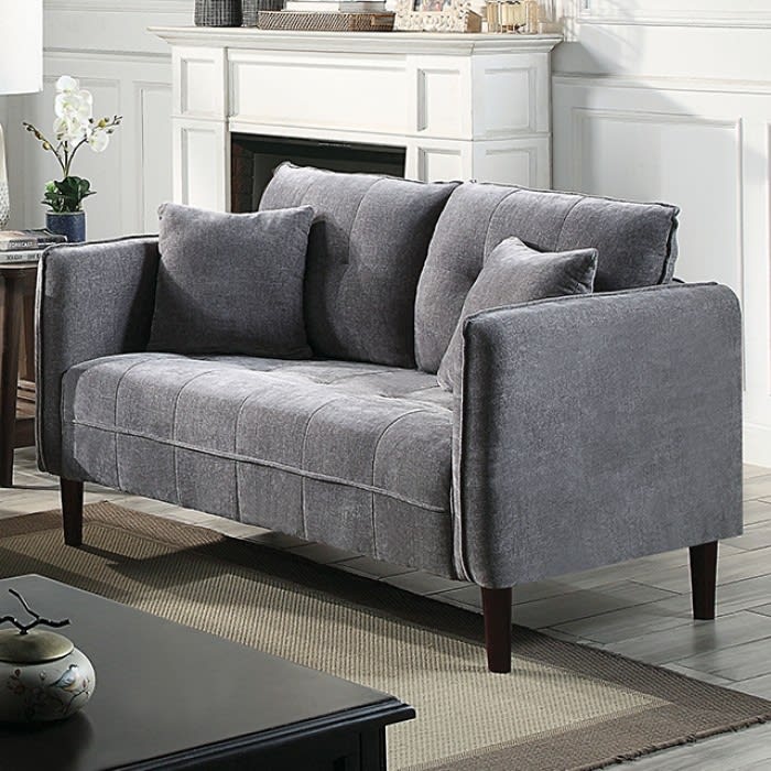 Lynda Love Seat in Dark Gray Finish by Furniture of America - FOA ...