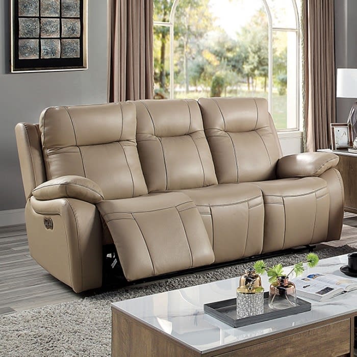 Gaspe Power Sofa in Light Brown Finish by Furniture of America - FOA ...