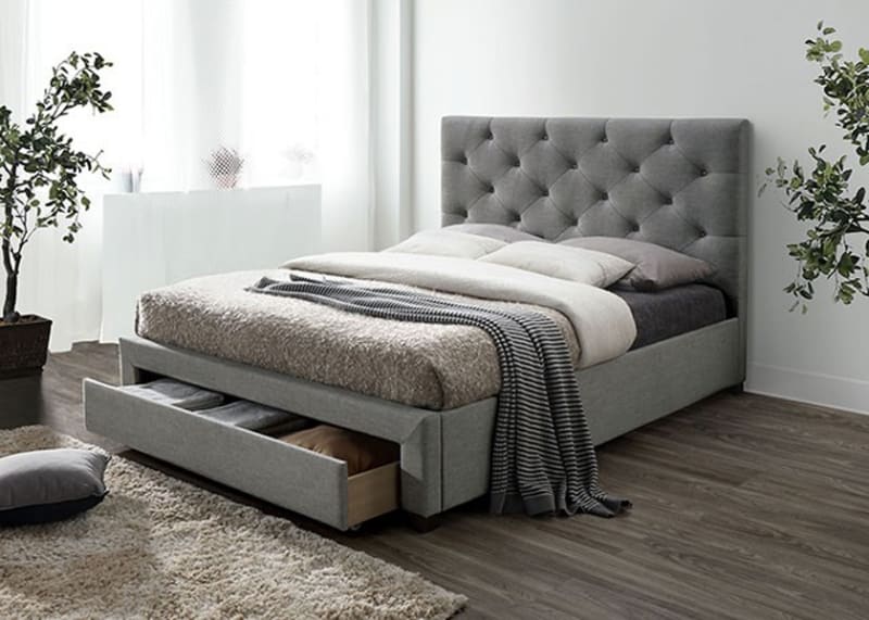 Sybella Bed in Gray Finish by Furniture of America - FOA-CM7218GY-B