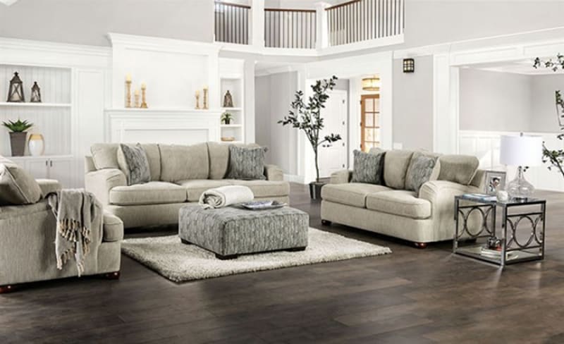 Salisbury 2 Piece Sofa Set in Cream Finish by Furniture of America ...
