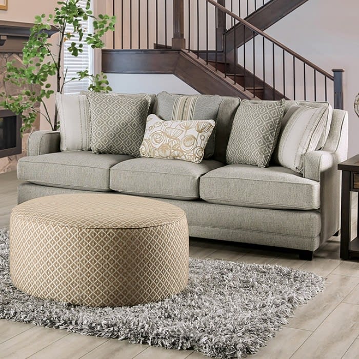 Stephney Sofa in Gray/Gold Finish by Furniture of America - FOA-SM8193-SF