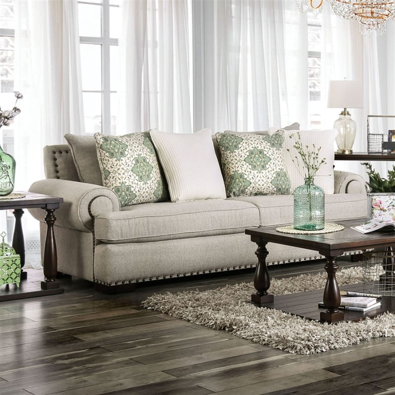 Yates Sofa in Beige by Furniture of America - FOA-SM9106-SF
