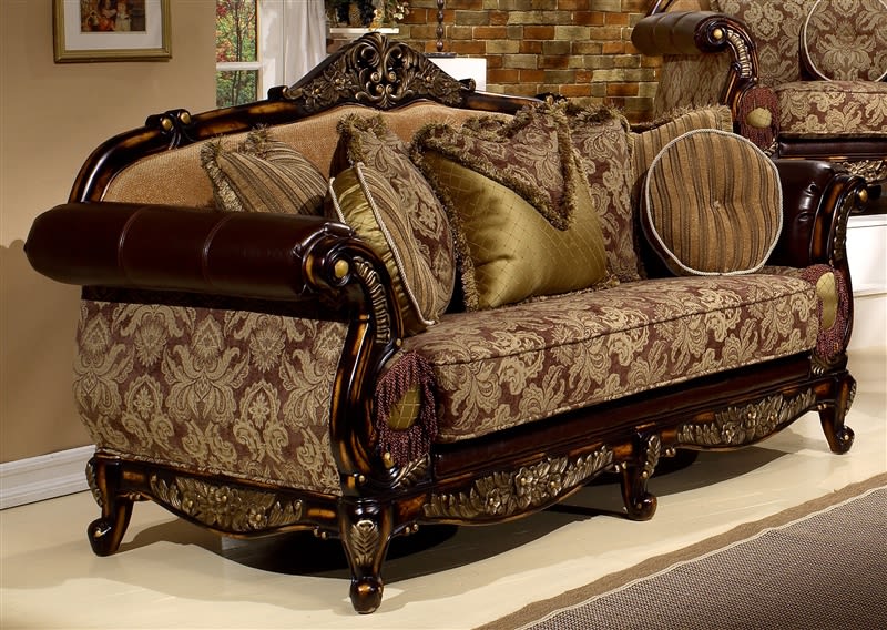 Siena Espresso Rub Through Finish Sofa by Homey Design - 26-S