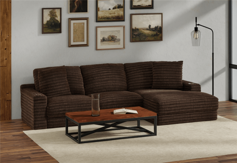 Comfrey 2 Piece Chaise Sectional in Chocolate Fabric by Jackson ...