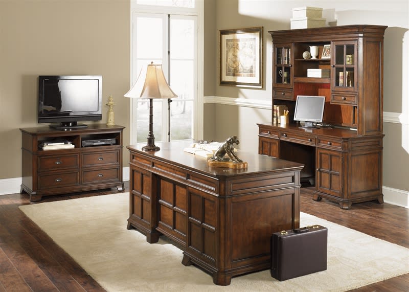 Remington Jr Executive 4 Piece Home Office Executive Set in Brown ...