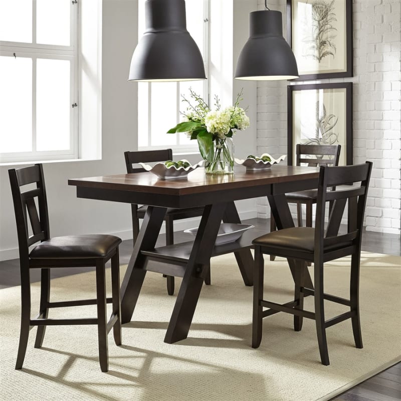 Lawson 5 Piece Gathering Dining Room Set in Light and Dark Espresso ...