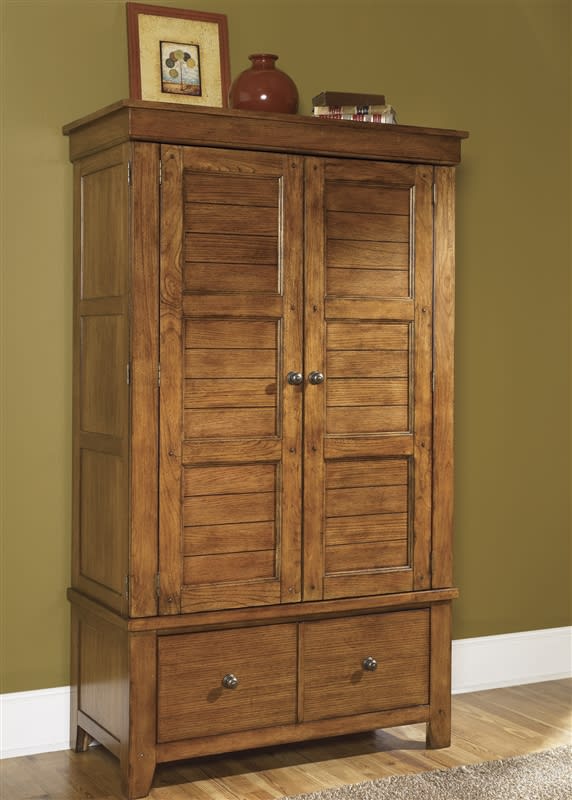 Grandpa's Cabin Armoire in Aged Oak Finish by Liberty Furniture - 176-BR43