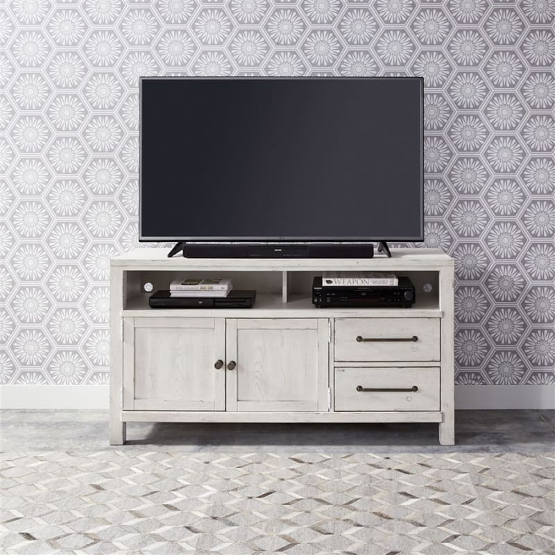 Modern Farmhouse 56 Inch Entertainment Console in Flea Market White ...