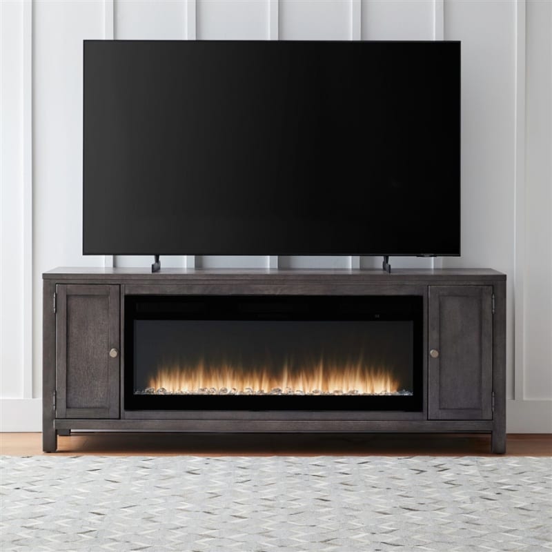 Modern Farmhouse 78 Inch TV Console with Fire in Multicolor Finish by ...