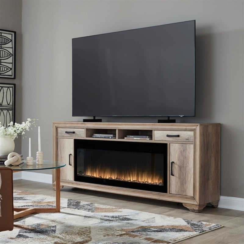 Sun Valley 78 Inch TV Console with Fire in Multicolor Finish by Liberty ...