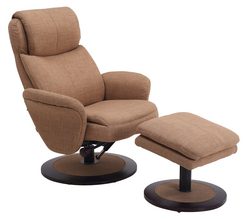 Denmark Euro 2 Piece Swivel Recliner Comfort Chair in Taupe Rio Fabric ...