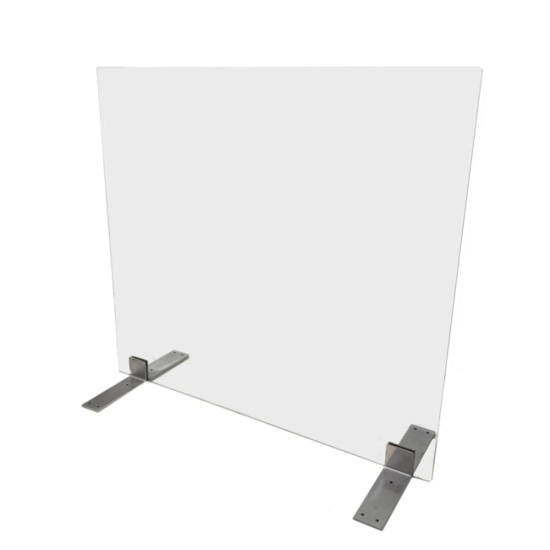 Free Standing Tempered Glass Protective Sneeze Guard Shield Barrier ...