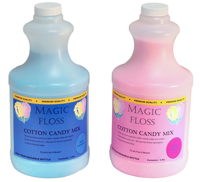 3 Bottles x 4lb Blue Raspberry & 3 Bottles x 4lb Pink Vanilla Cotton ...