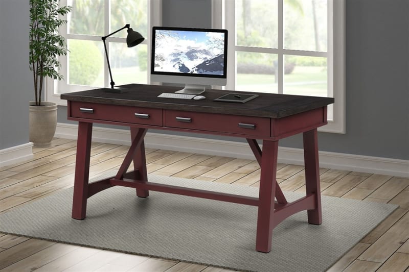 Americana Modern 60 Inch Writing Desk in Cranberry Finish by Parker ...