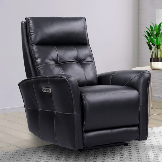 Gershwin Power Zero Gravity Recliner in Verona Black Top Grain Leather ...