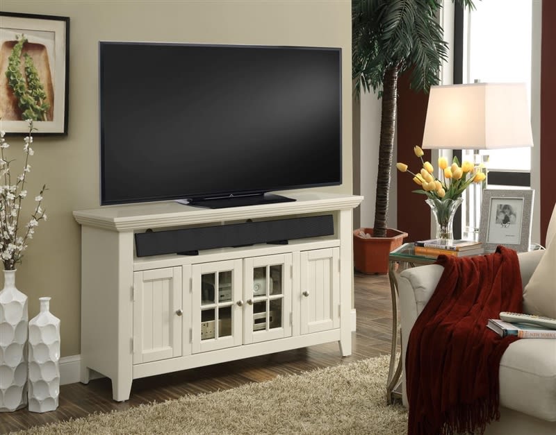 Tidewater 50-Inch TV Console in Vintage White Finish by Parker House ...