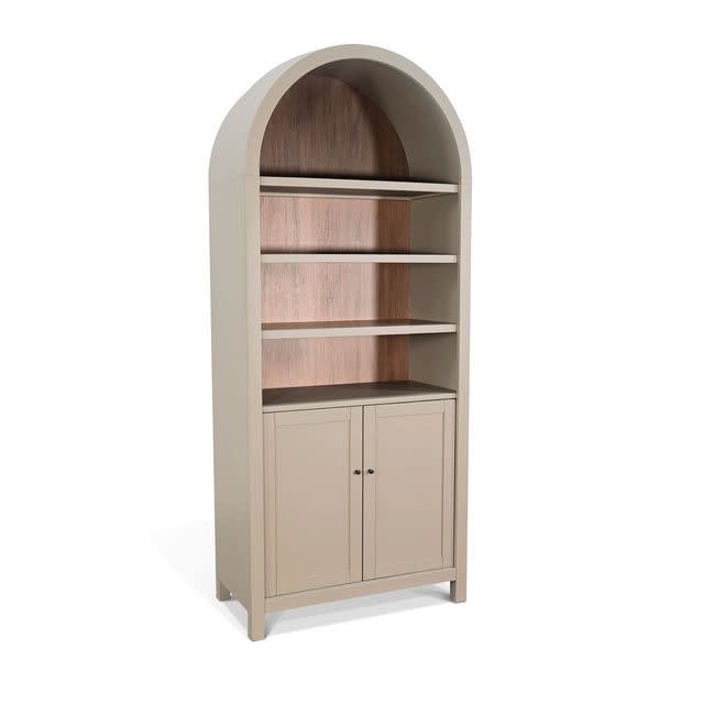 Display Cabinet w/Doors in Pavestone/Light Grey Finish by Sunny Designs ...